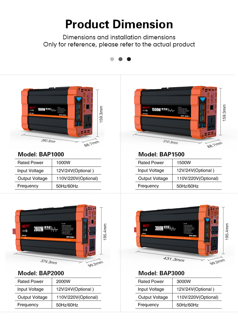 3000W pure sine wave inverter BAP3000
